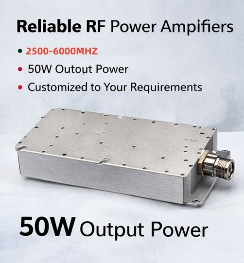 50W Ultra-Wideband RF Power Amplifier Module 2500-6000MHz