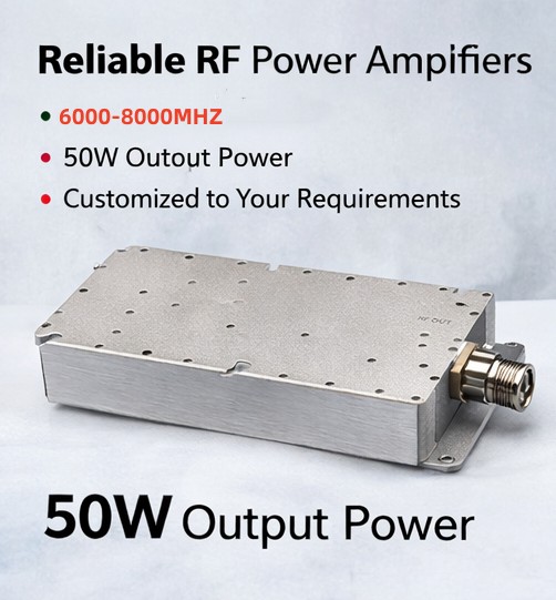50W 6-8GHz RF Power Amplifier Module for Signal Jamming